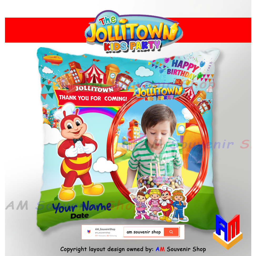 Jollibee souvenir pillow / jollibee / jollitown / event / party / kids ...