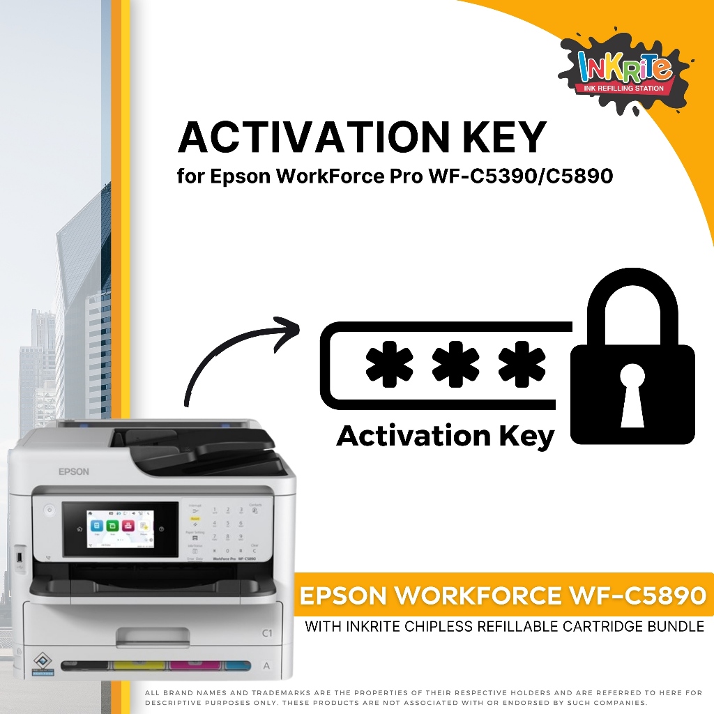 [BUNDLE] Epson WF-C5890 Printer with Inkrite Chipless Refillable ...