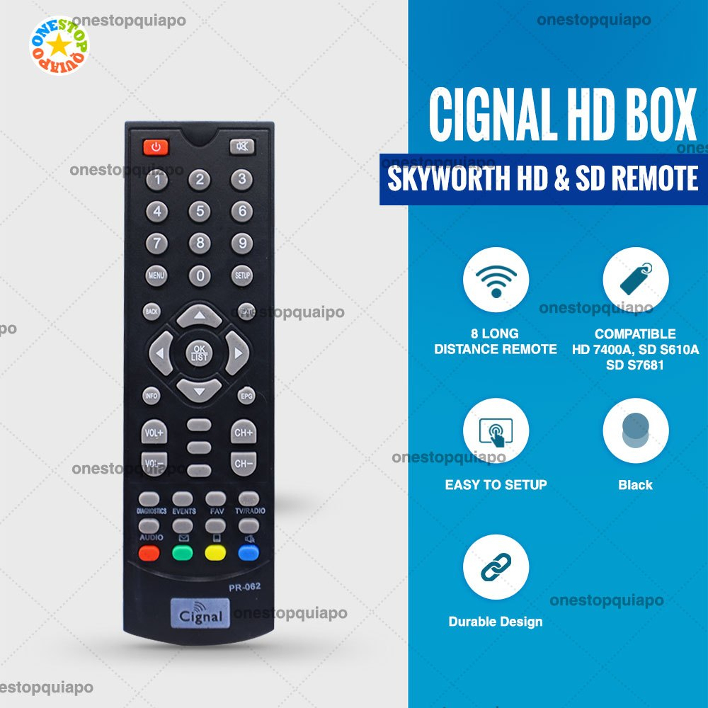 OSQ Replacement Cignal Remote Control for CIGNAL HD Box Skyworth HD and ...