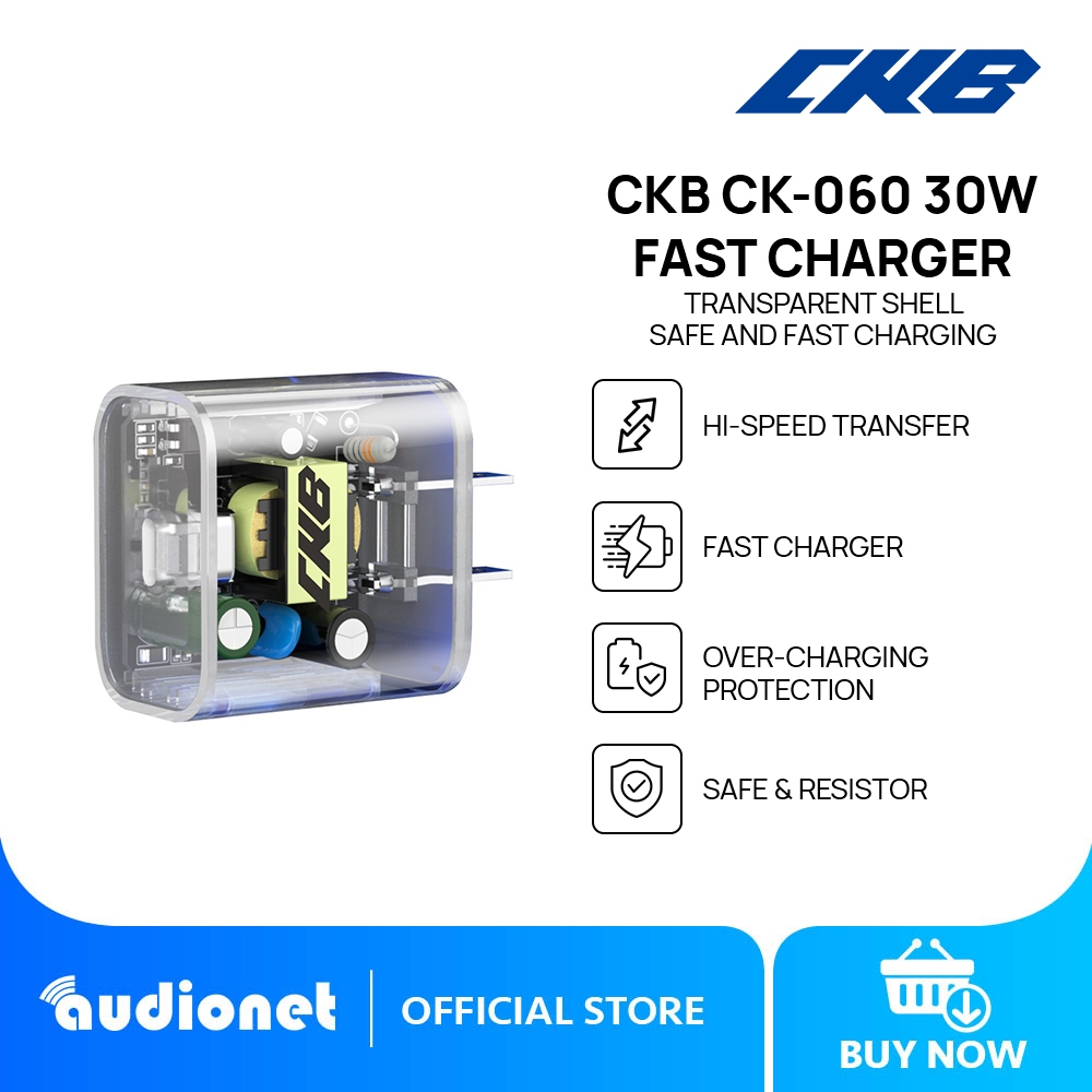 CKB CK-060 30W Transparent Shell Fast Charging Adapter | Type-C Port | Smart Chip | Shopee ...
