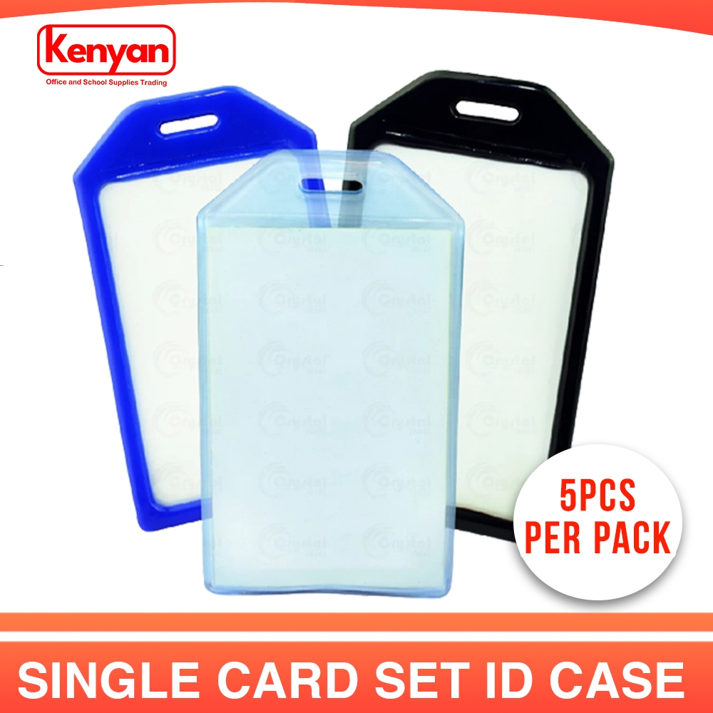 ID Case Holder Single Card Set THICK 5pcs (Black/Blue/Transparent ...