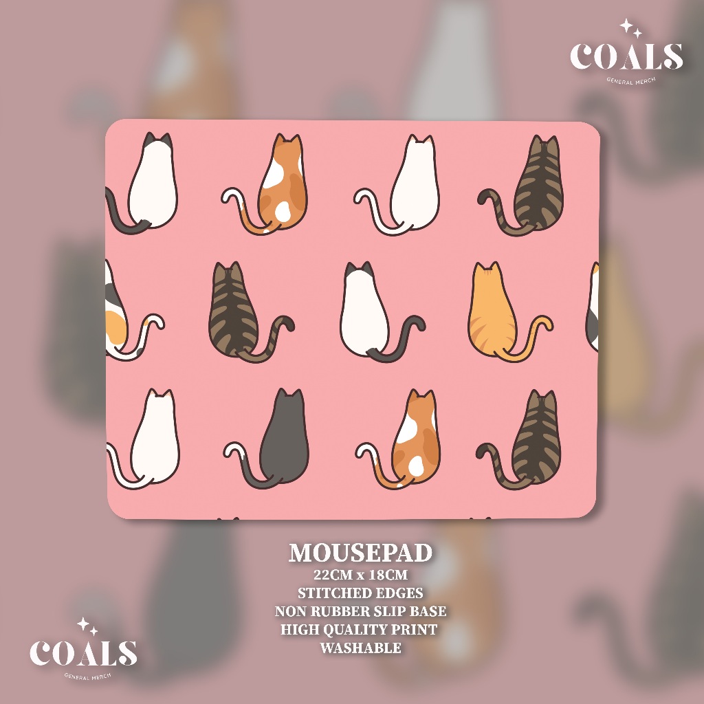 Cute Cats Kawaii Mousepad Coals Mouse Pad Shopee Philippines