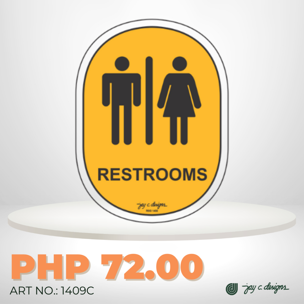 Jay C. Designs Acrylic Sign Restroom Signage 1409 | Shopee Philippines