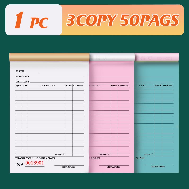 receipt with carbon resibo carbonized wholesale temporary delivery ...