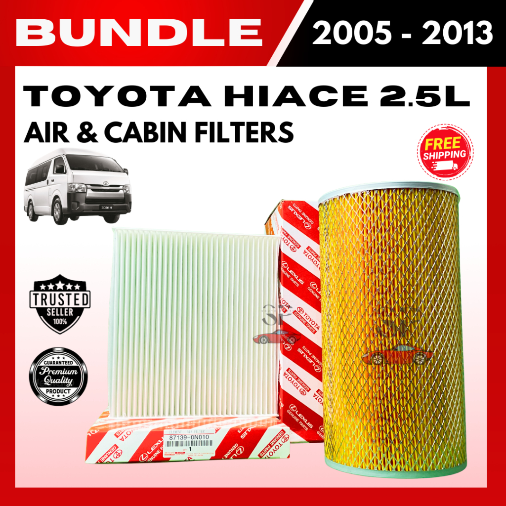 BUNDLE SALE! AIR & CABIN FILTERS for TOYOTA HIACE 2.5L (2005-2013 ...