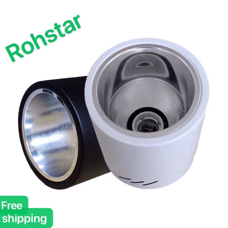 【COD & Ready 】Rohstar Thicken Round Surface mounted 3“ 3.5" 4" 5” 6"downlight E27 black white ...