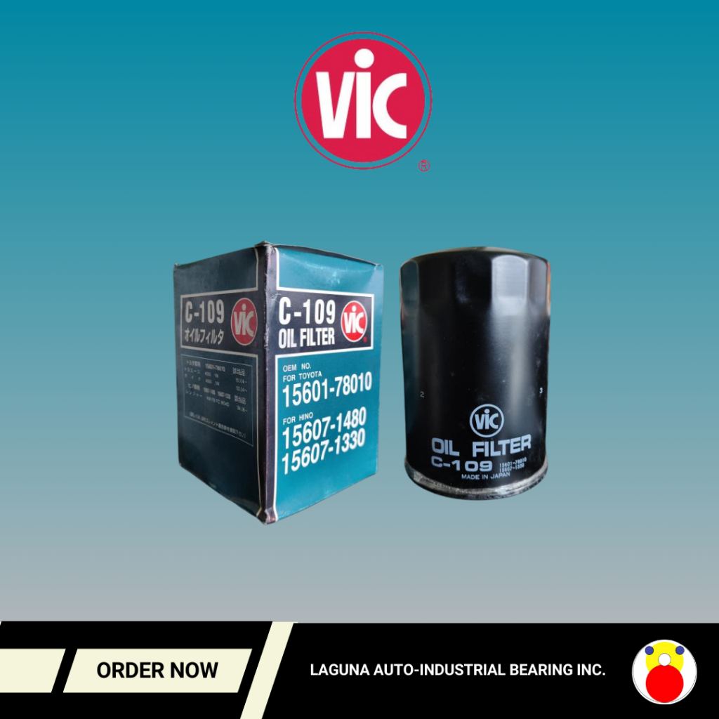 VIC Oil Filter C-109 for Toyota Dyna 1400 1W/ Hino FB113 W04D, FC Series, Bus AB/RB, Kia ...