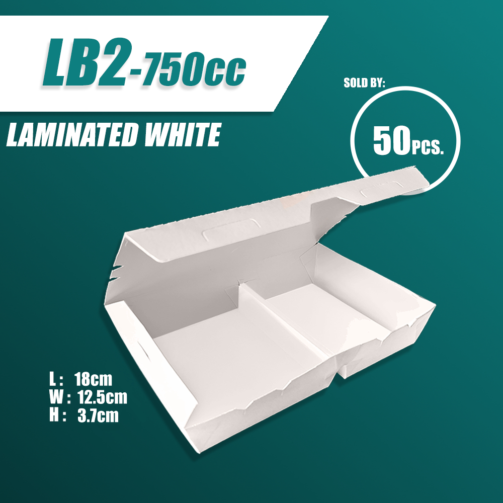 MEALBOX LB2 750cc LAMINATED WHITE (50pcs) | Shopee Philippines