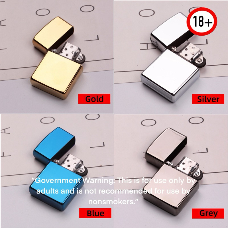 Empty Refillable Flint Lighter / Plain No Print Metallic Textures ...