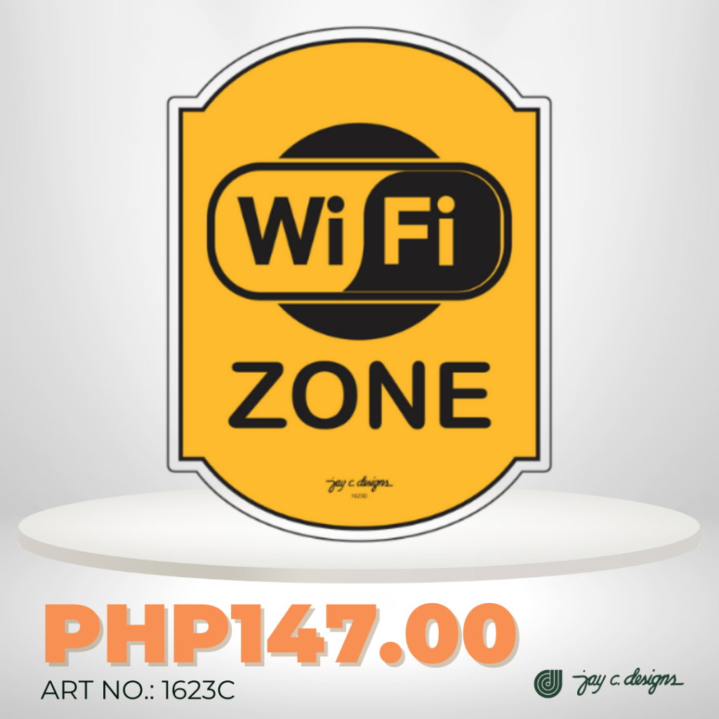 Jay C. Designs Acrylic Sign Wifi Zone Signage C 1623 | Shopee Philippines