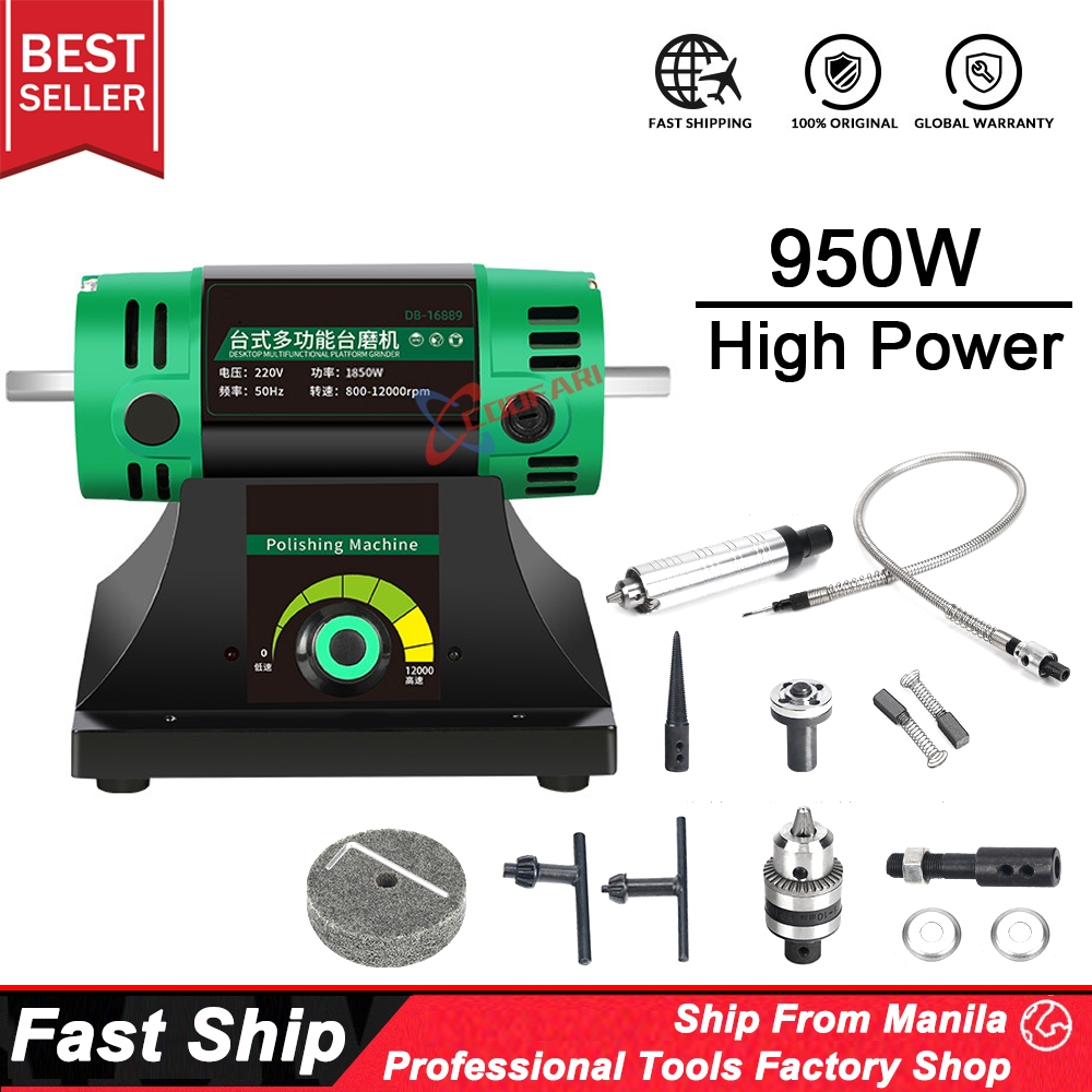 Jewelry Rock Gem Polishing Buffer Machine Bench Lathe Polisher 950W ...