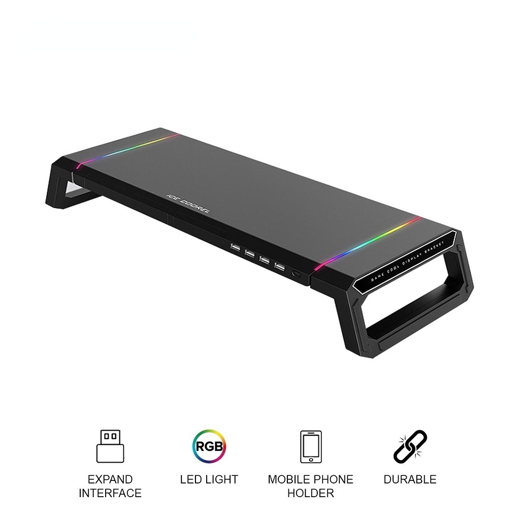 Gigaware Ice Coorel T1 RGB Desktop Monitor Riser Multifunction Foldable ...