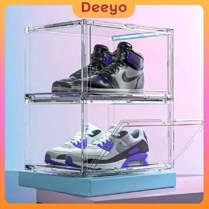 【Fast delivery】Acrylic shoe box Magnetic side drop shoe box and Front ...
