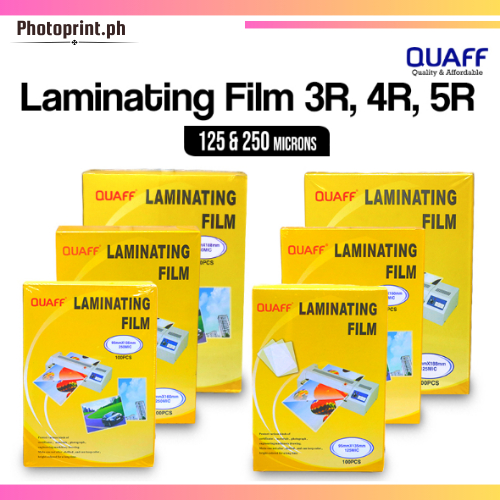 Quaff Laminating Film 3R / 4R 5R 125 Micron/250 Micron 100 Films Pack ...