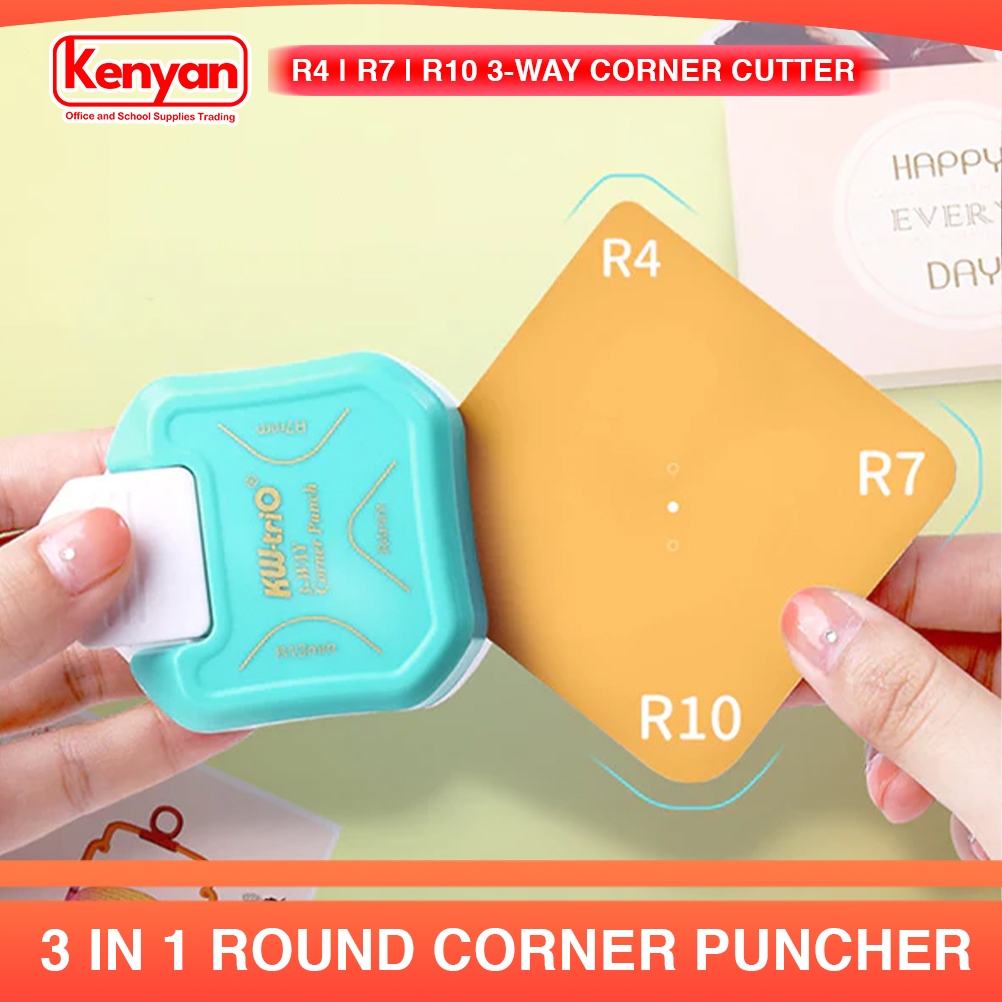 3 in 1 Round Corner Puncher [ R4 | R7 | R10 ] DIY Craft Paper Cutter ...