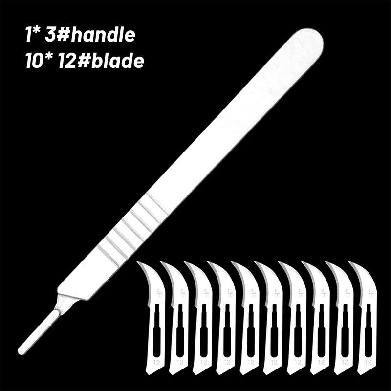 10Pcs Scalpel surgical set Stainless Surgical blade with handle Medical ...