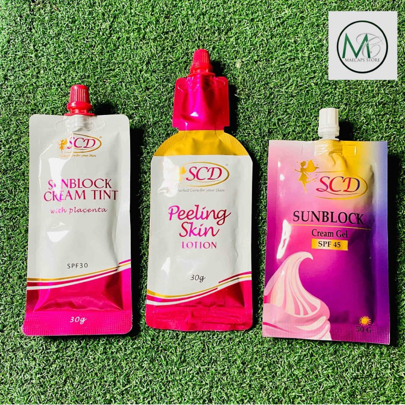 SCD Peeling Lotion, Sunblock Cream Gel and Sunblock Cream Tint with ...