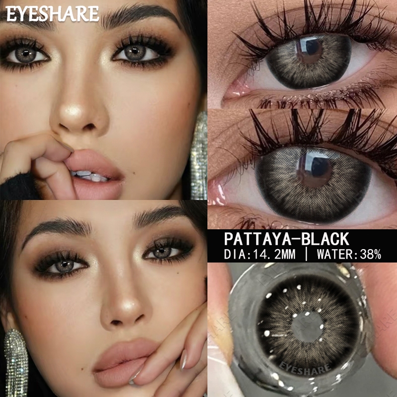 【COD】 1 Pair PATTAYA Black/Gray Color Contact Lenses Natural Contacts ...