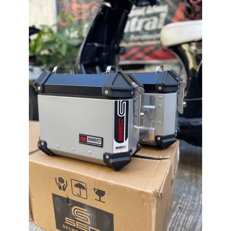 SEC Side Pannier Plastic Kryptonite and Alloy Side Box pair with ...