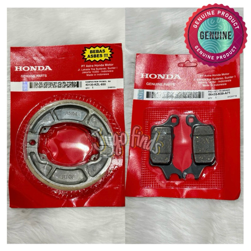 GENUINE BRAKESHOE and BRAKEPAD SET for HONDA CLICK 125/150 version 2 ...