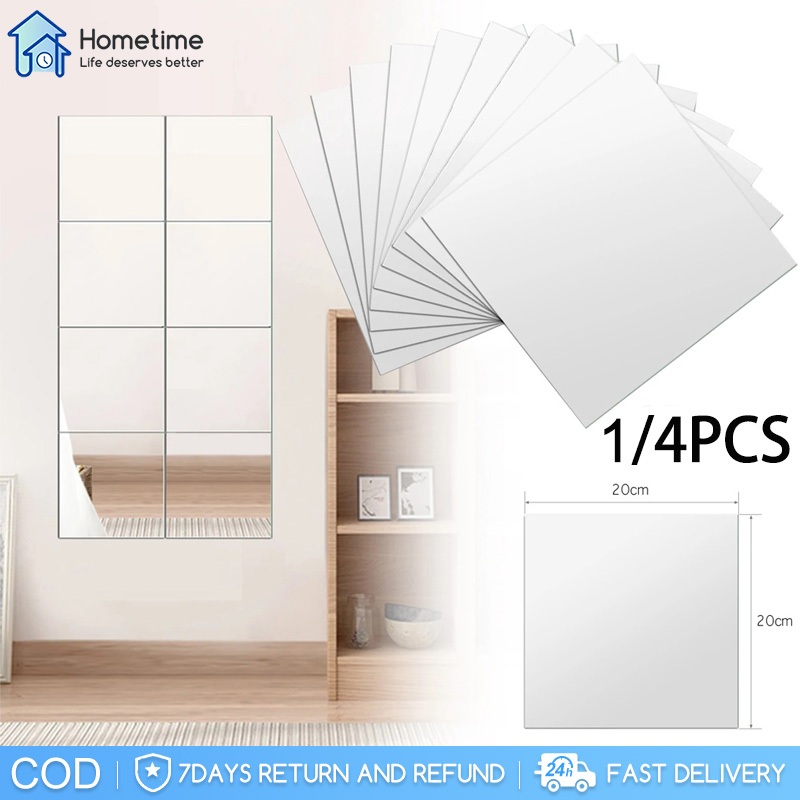Home DIY HD Mirror Wall Sticker Mirror Self Adhesive Mirror Full Body ...