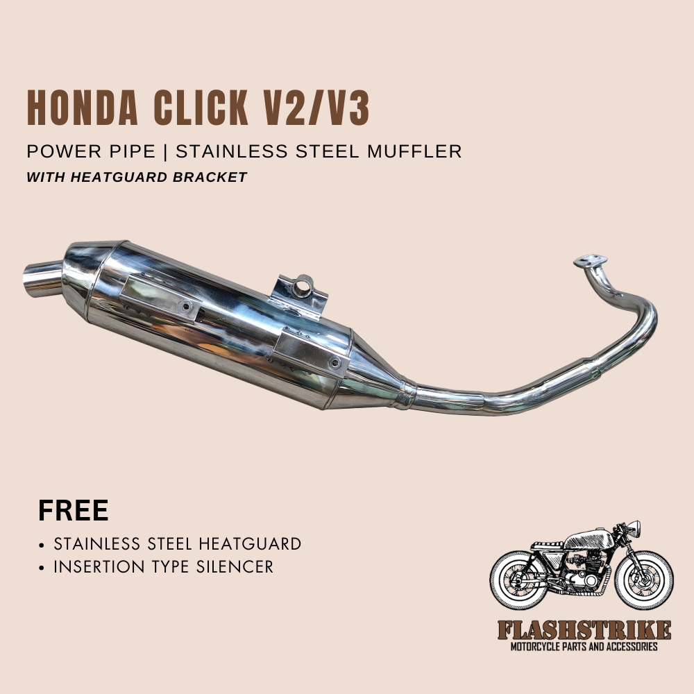 T4S Power Pipe for Honda Click 125/150 v2/v3 with Heat Guard Mount ...