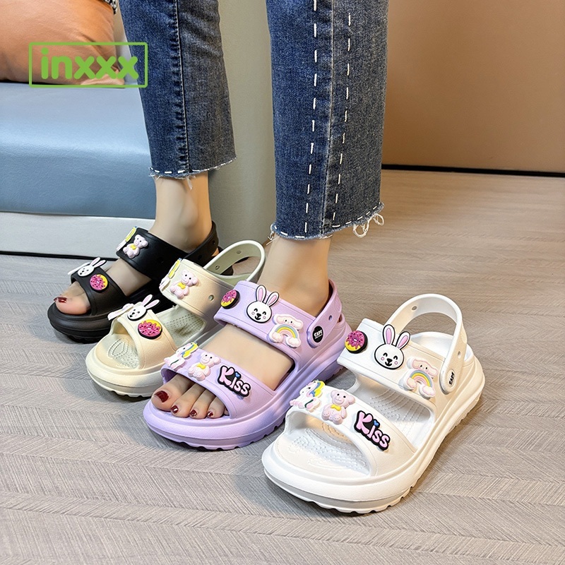 new summer rubber two-wear fashion high crocs for ladies new trend ...