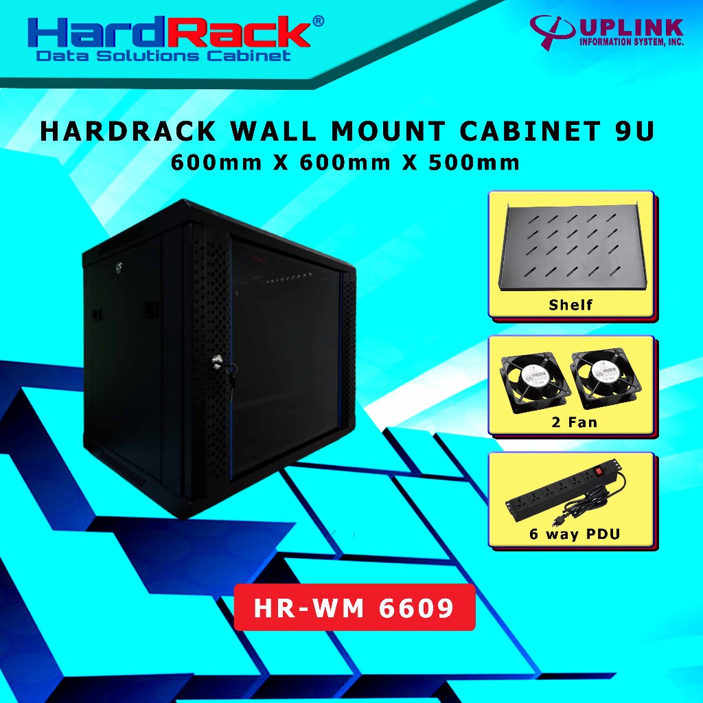 HardRack 9U Wall Mount Cabinet Server Rack 600mm x 600mm x 500mm ...