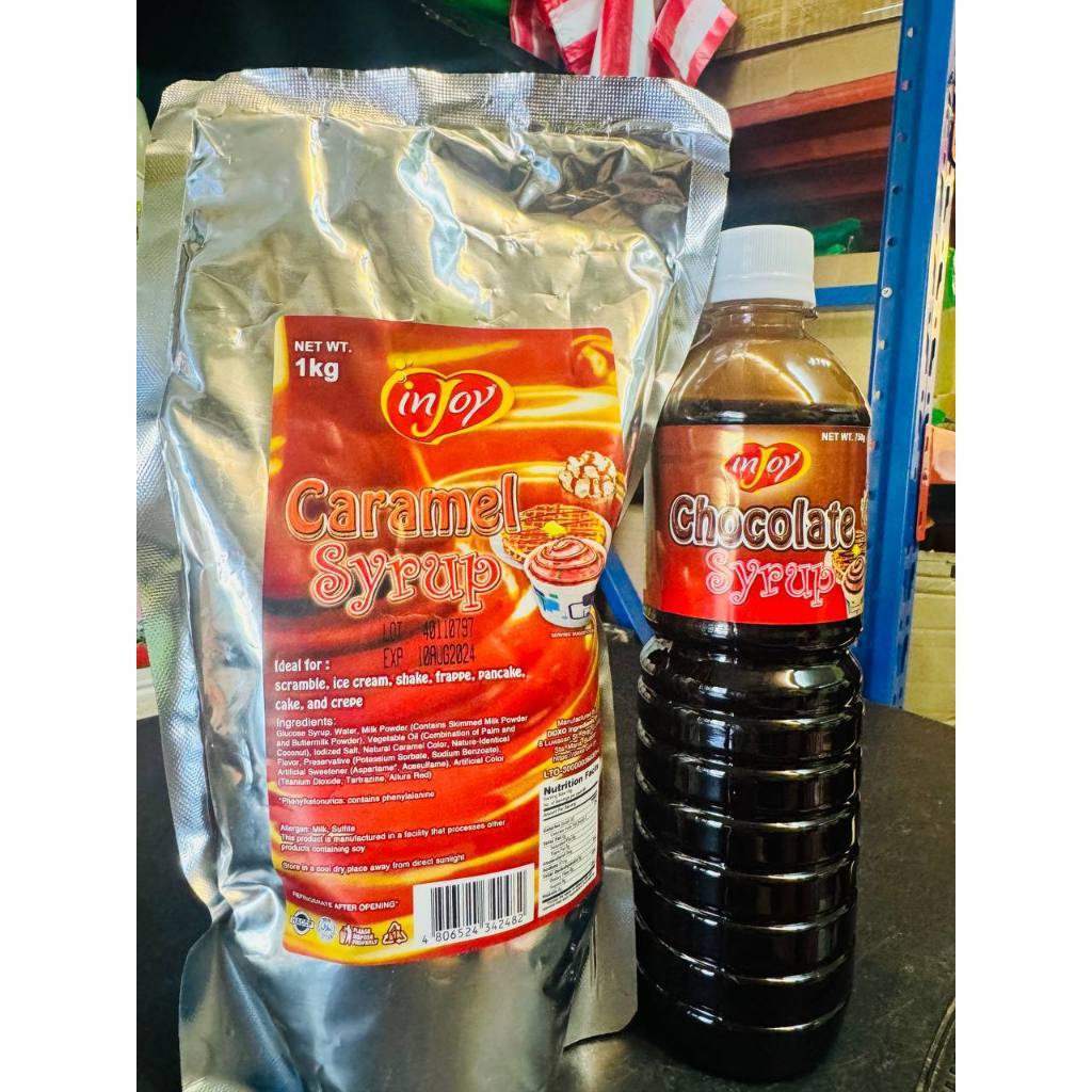 INJOY CARAMEL AND CHOCOLATE SYRUP | Shopee Philippines