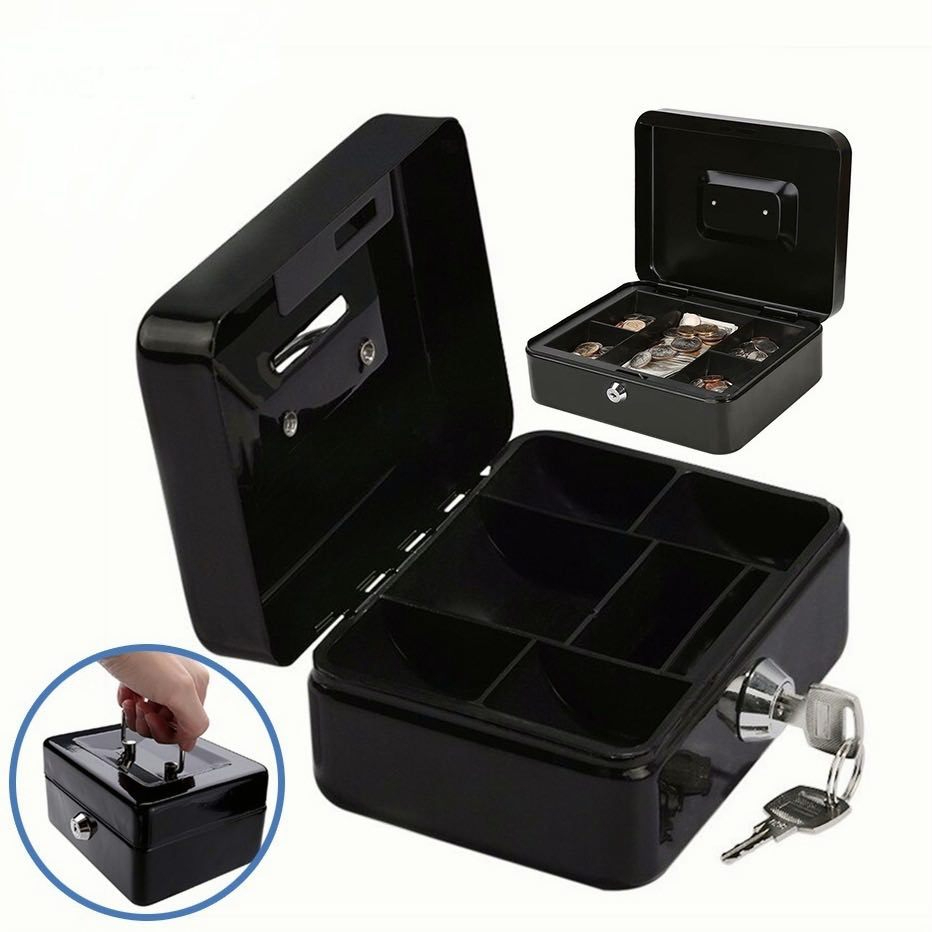 Security Safe Household Locker Coin Box Portable Steel Small Lockable ...