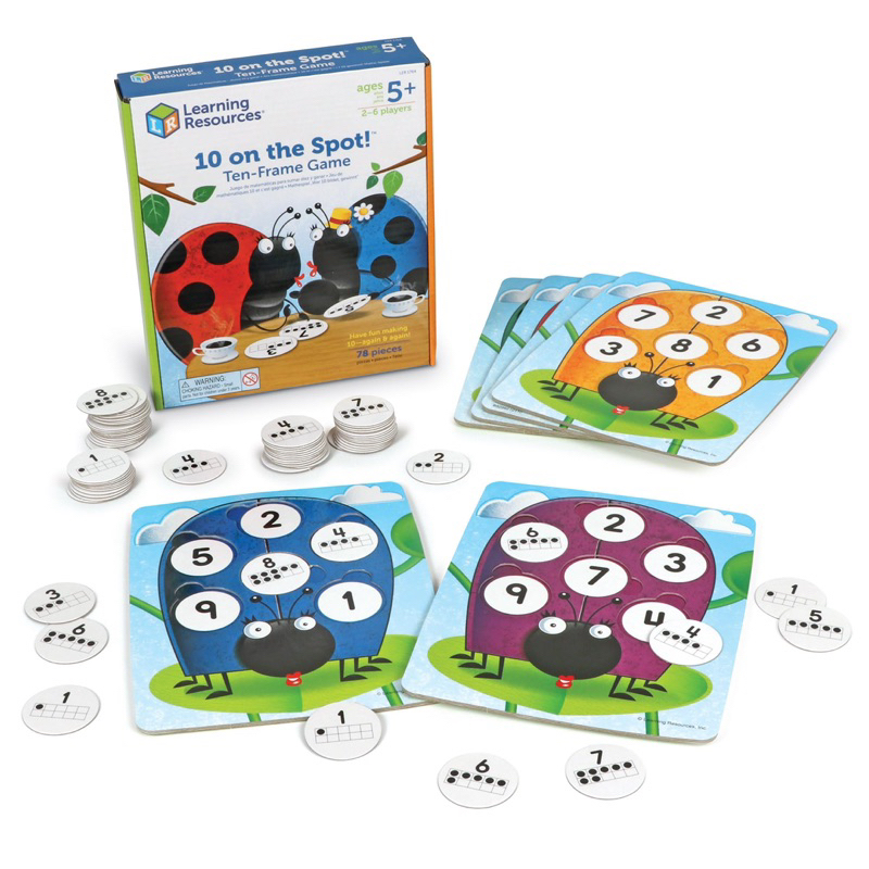Learning Resources 10 on the Spot Ten Frame Game - 2-6 Players, Ages 5 ...