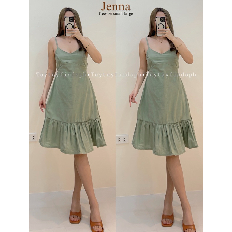 JENNA MERMAID KNEE LINEN DRESS | taytayfindsph | Shopee Philippines