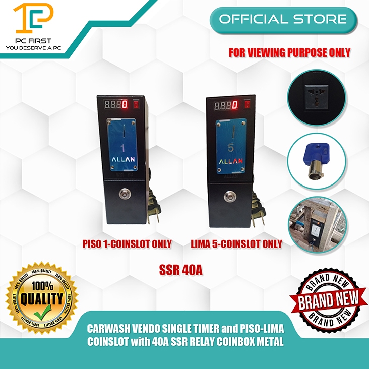 PC FIRST CARWASH VENDO SINGLE TIMER and PISO-LIMA COINSLOT with 40A SSR ...