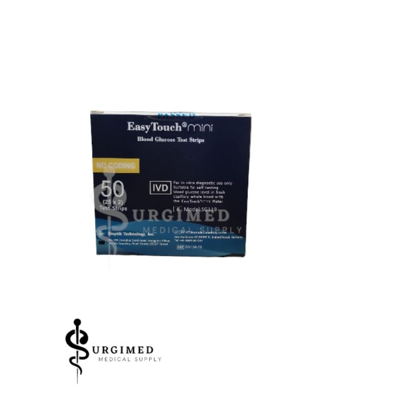 Easy Touch Mini Blood Glucose Test Strips 25's/50's | Shopee Philippines