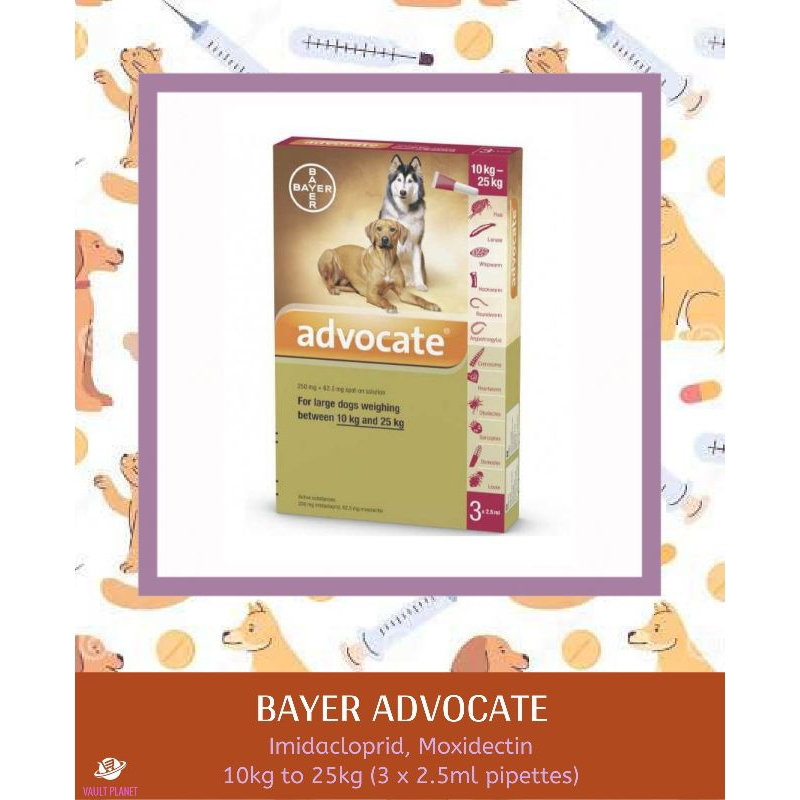 Bayer Advocate Spot-On Dog Solution (Large) (10kg - 25kg) | Shopee ...
