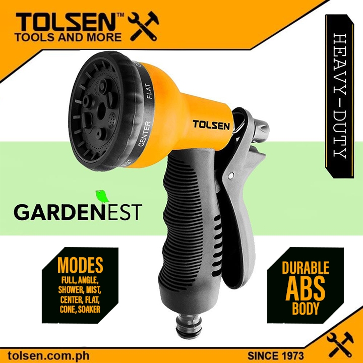 Tolsen 8 Pattern Nozzle Spray Gun (Quick Release | 3/4 NH Thread ...
