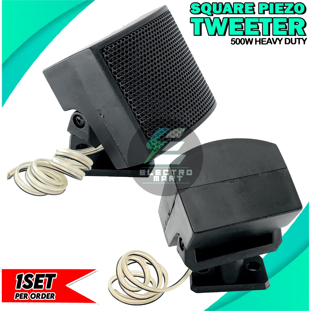 E MART 1 PAIR Square Piezo Tweeter 500W – Heavy Duty Speaker Audio for ...