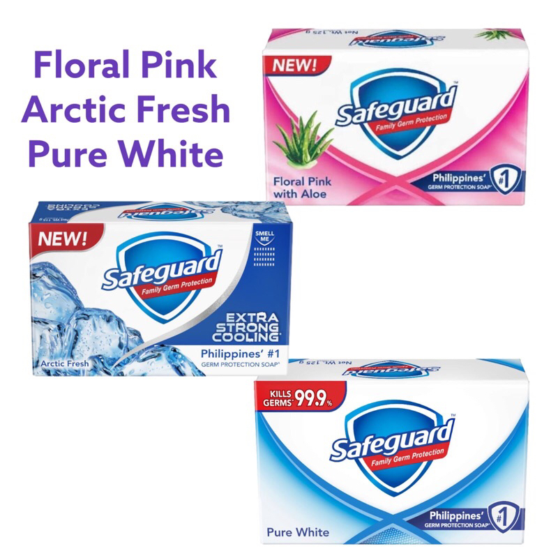 Safeguard Antibacterial Bar Soap Floral Pink Pure White Arctic Fresh ...