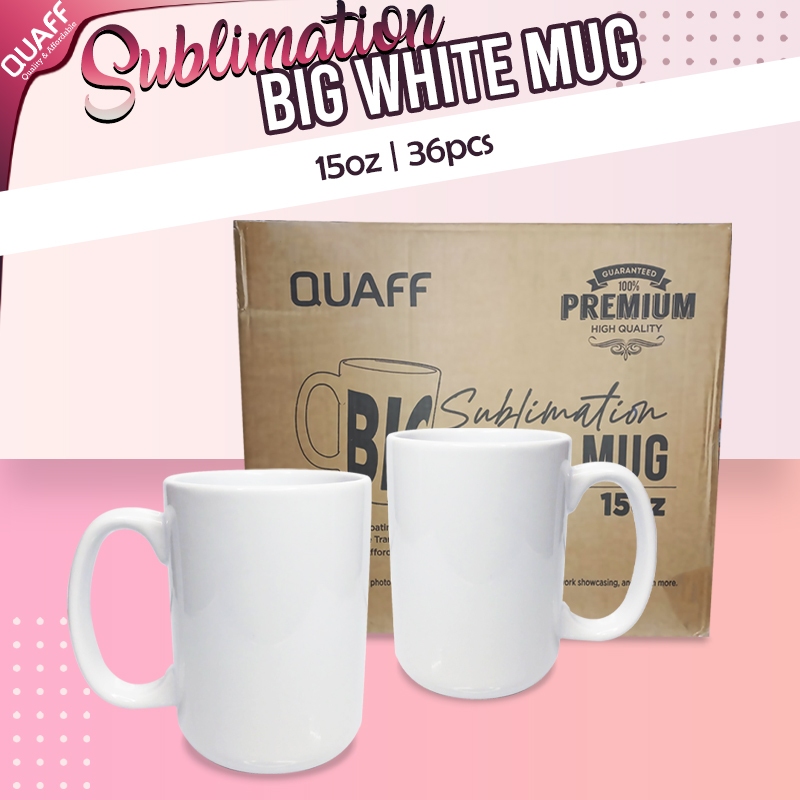 36pcs/box QUAFF Sublimation Coated White Mug 15oz Sublimation Printable ...
