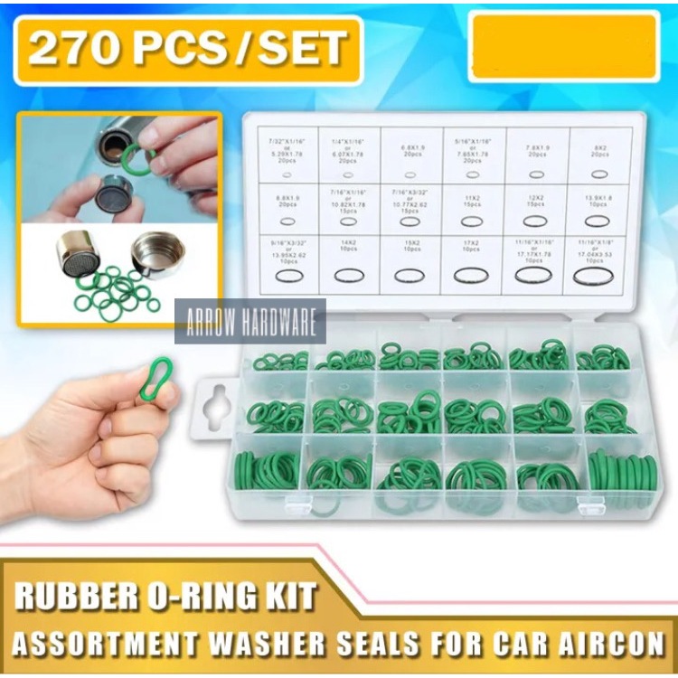 270Pcs 18 Sizes O-ring Kit Metric O ring Seals Nitrile Rubber Gaskets ...