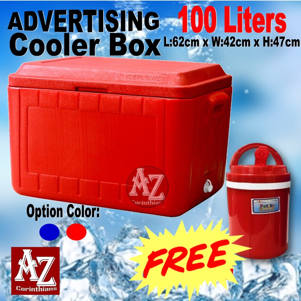 Advertising hard plastic Cooler Box 100 Liters--FREE Water Jug | Shopee ...