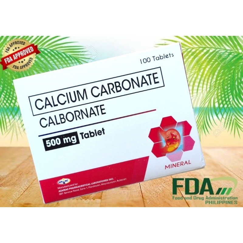 Calcium Carbonate ( CALBORNATE) 100 Tablets | Shopee Philippines