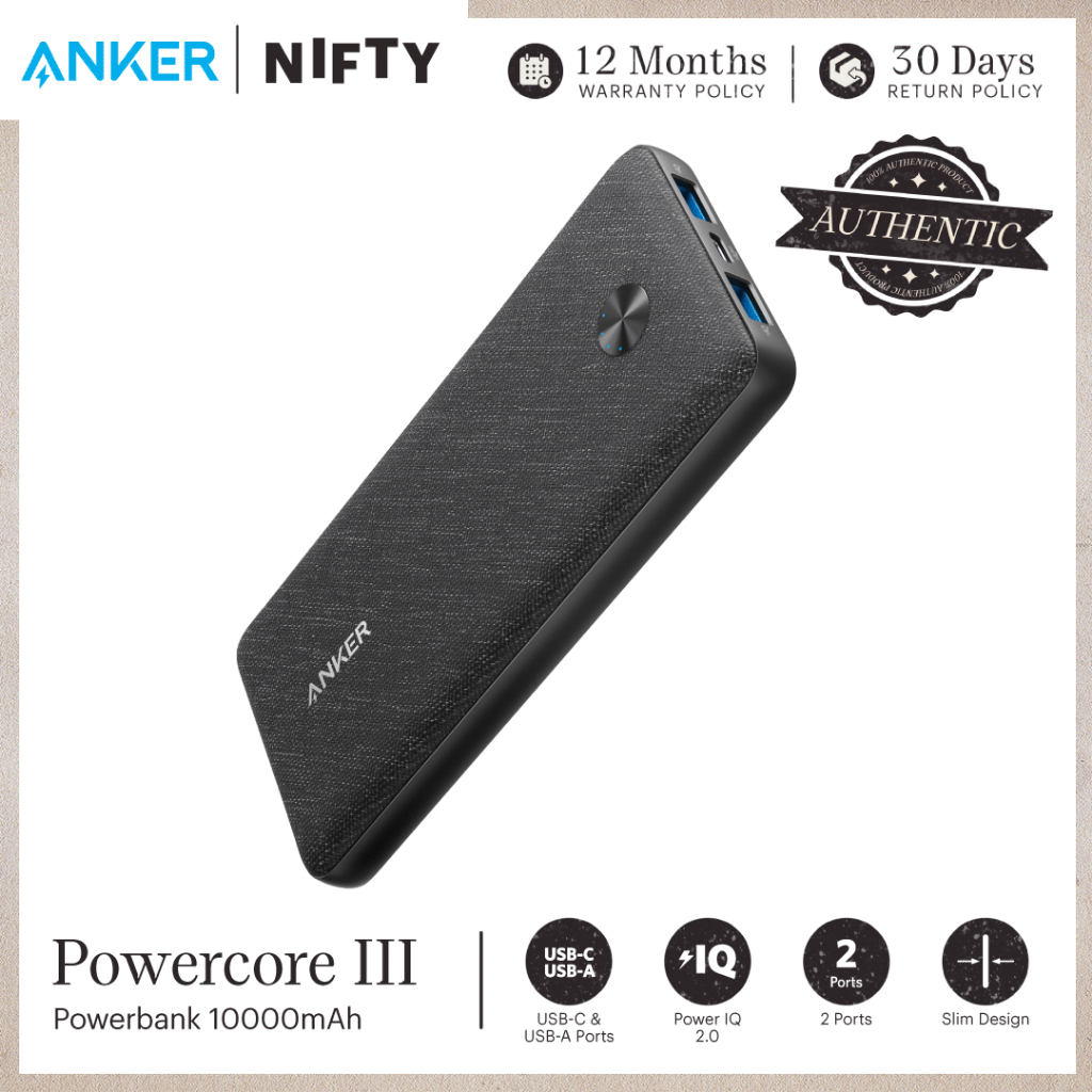 Anker PowerCore III Sense 10000mAh Portable Charger USB-C Power ...