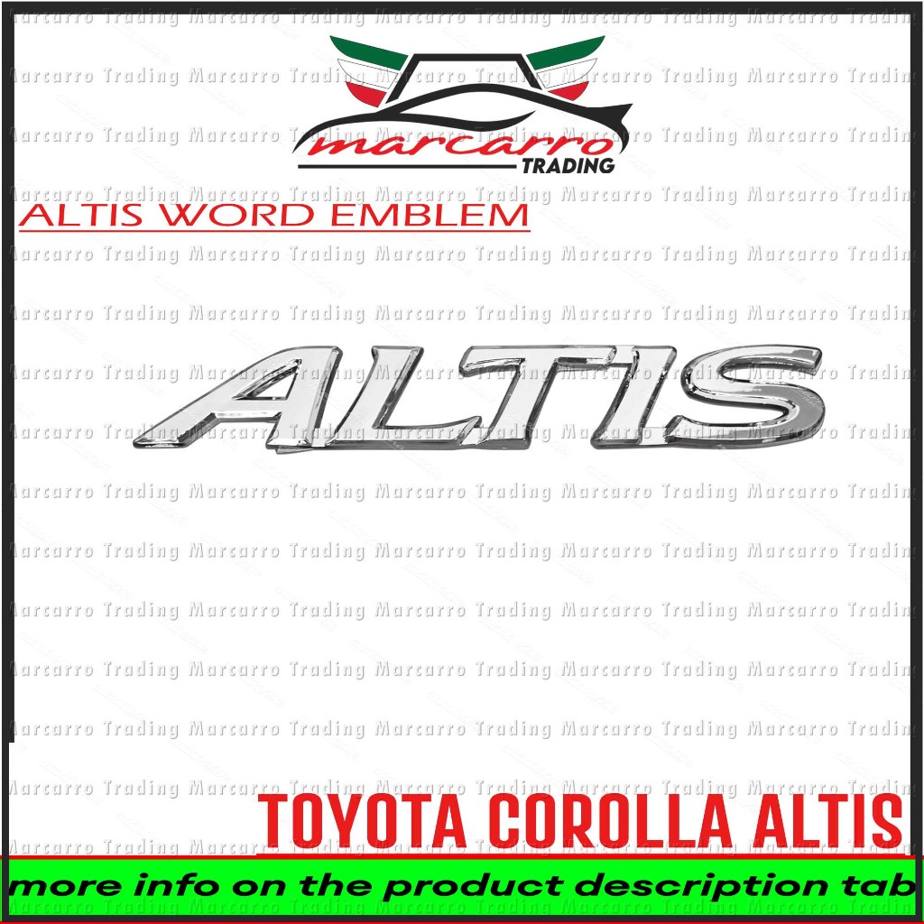 Altis Word Emblem Badge for Toyota Corolla Altis (Chrome) | Shopee ...