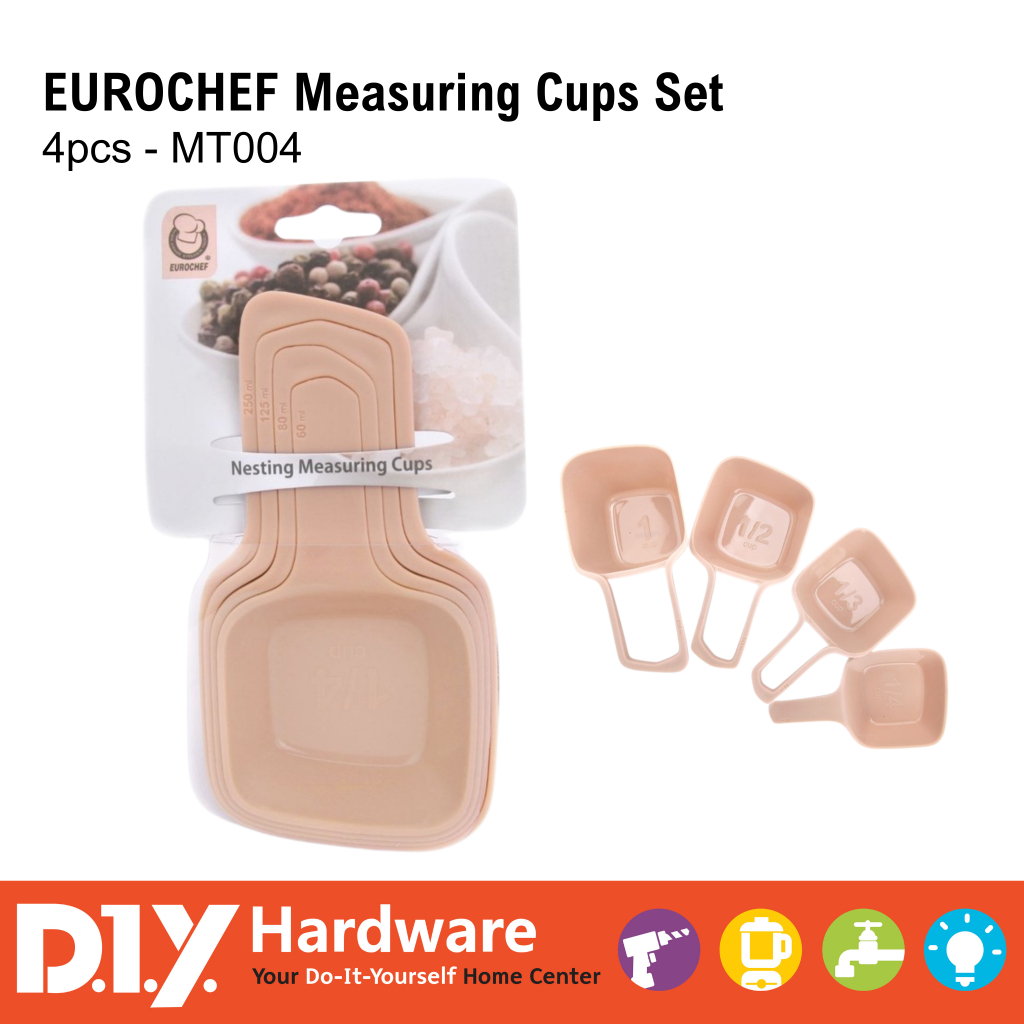 Eurochef 4pc Stackable Nesting Measuring Cups Set MT004 for Cooking ...