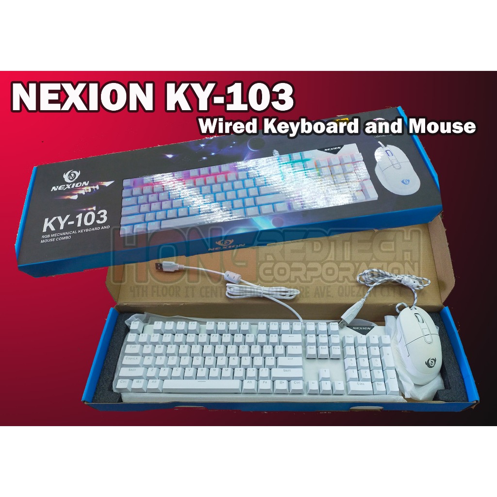 NEXION KY-103 RGB MECHANICAL KEYBOARD and MOUSE COMBO wired | Shopee ...