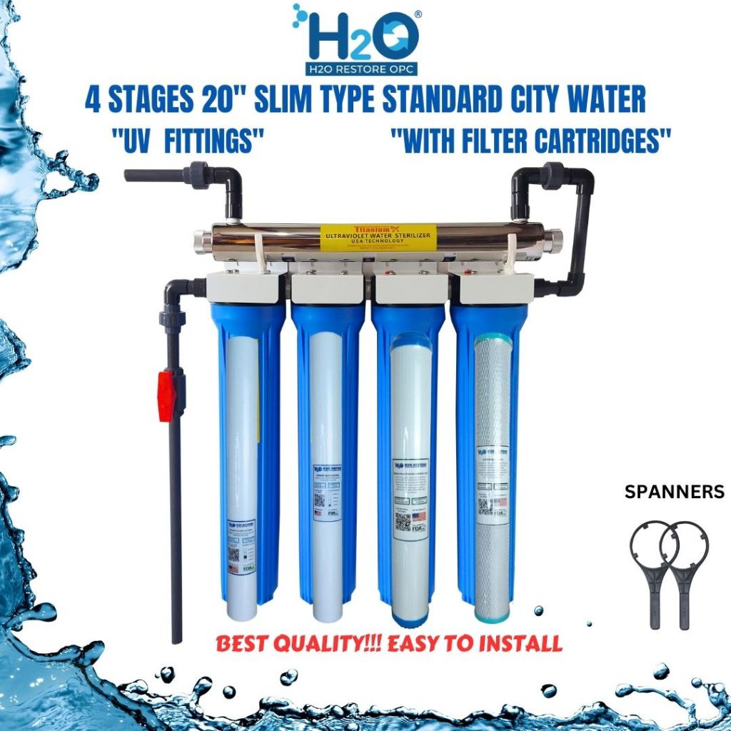 4 Stages Water Filter City Water Standard Heavy Duty Complete Set with ...