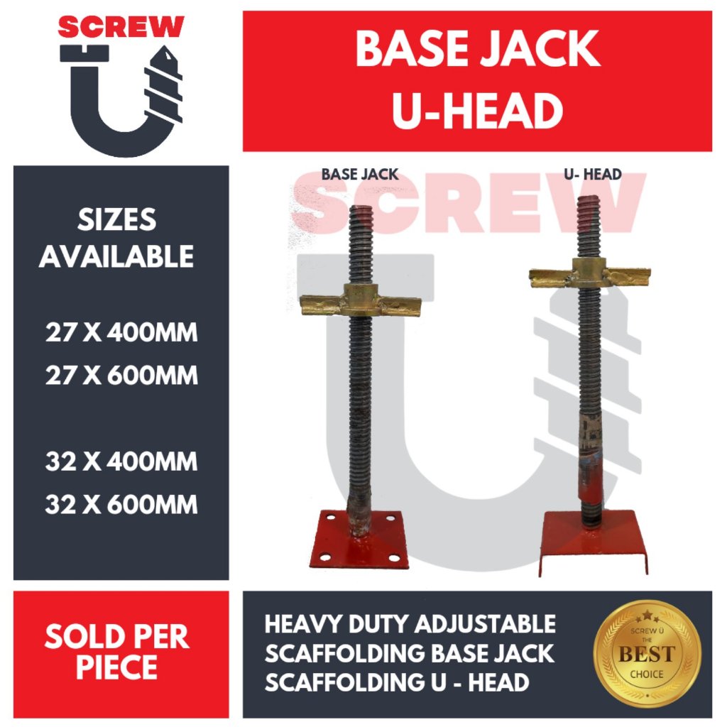 Scaffolding Adjustable Base Jack / U - Head Heavy Duty | Shopee Philippines