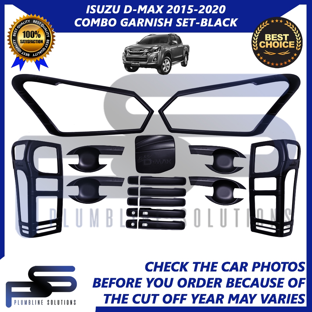 Isuzu D-MAX / DMAX 2015 - 2020 Model Black / Chrome Garnish Cover / D ...
