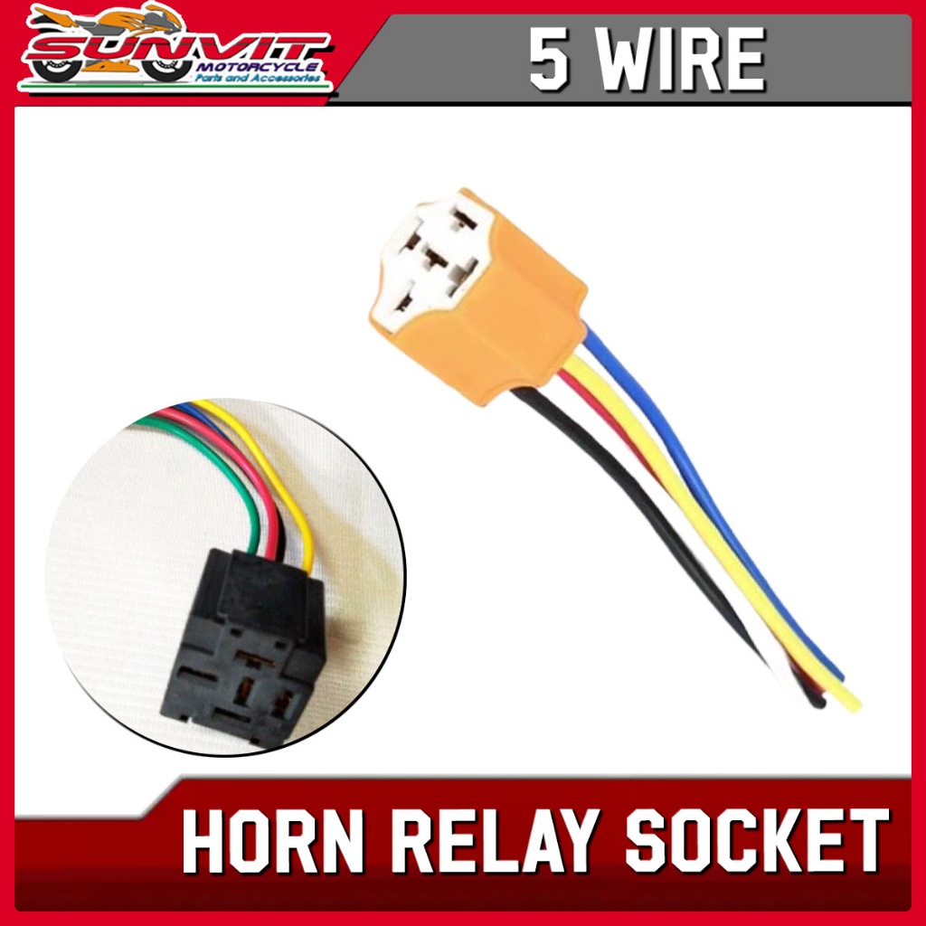 MOTORCYCLE HORN RELAY SOCKET 5 WIRES | Shopee Philippines